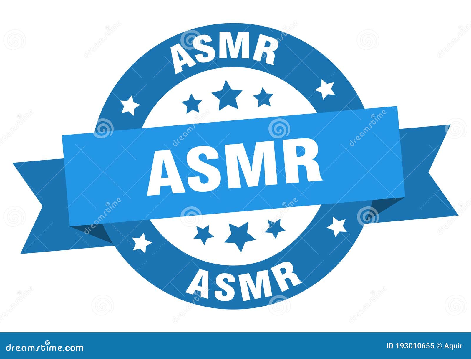 Asmr Round Ribbon Isolated Label. Asmr Sign Stock Vector - Illustration ...