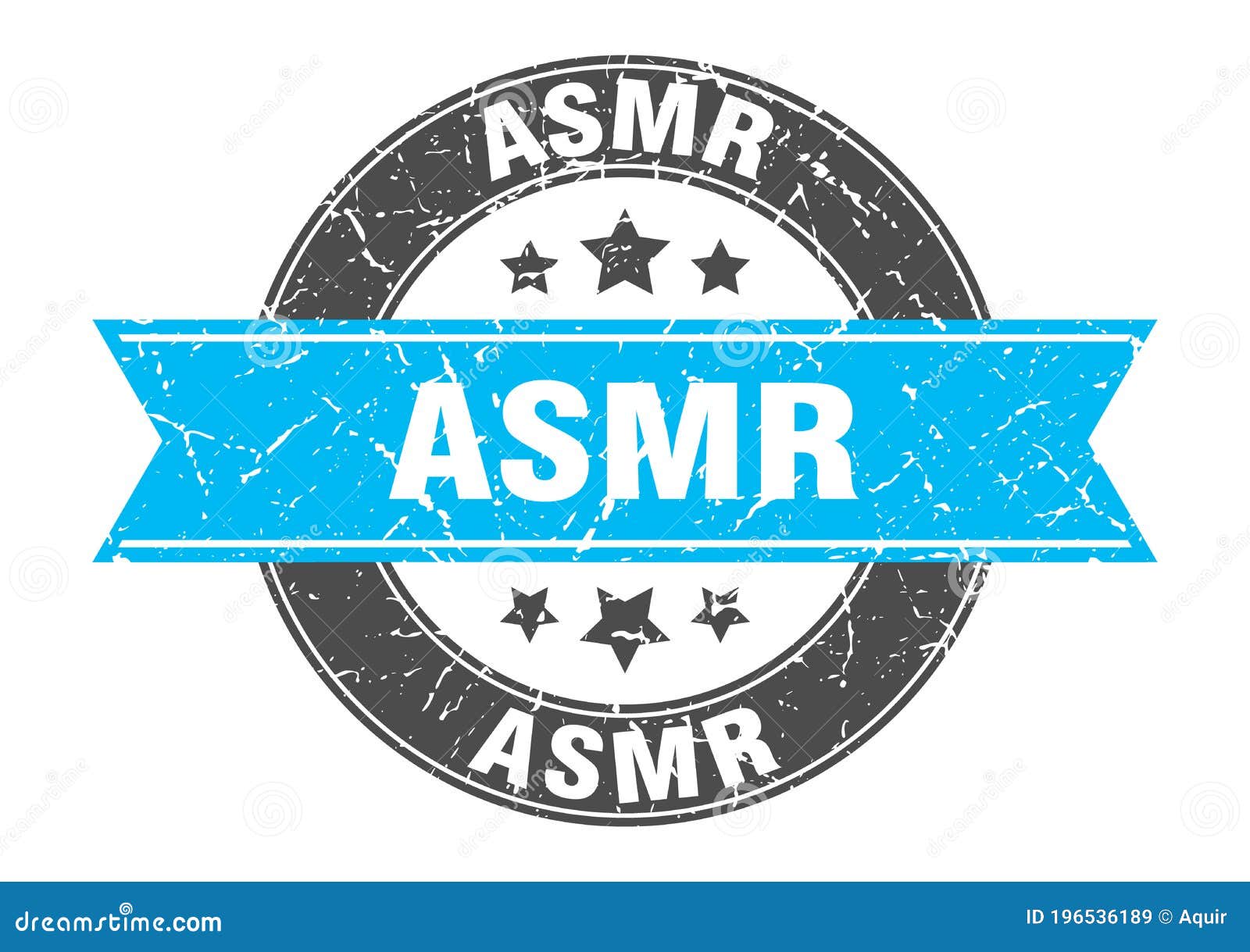 Asmr Round Stamp with Ribbon. Label Sign Stock Vector - Illustration of ...