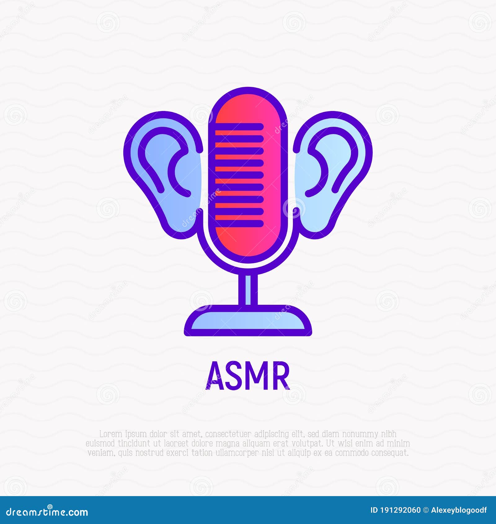 ASMR Vector Logos Set. Sound Microphone Asmr Vector Icons . Outline ...