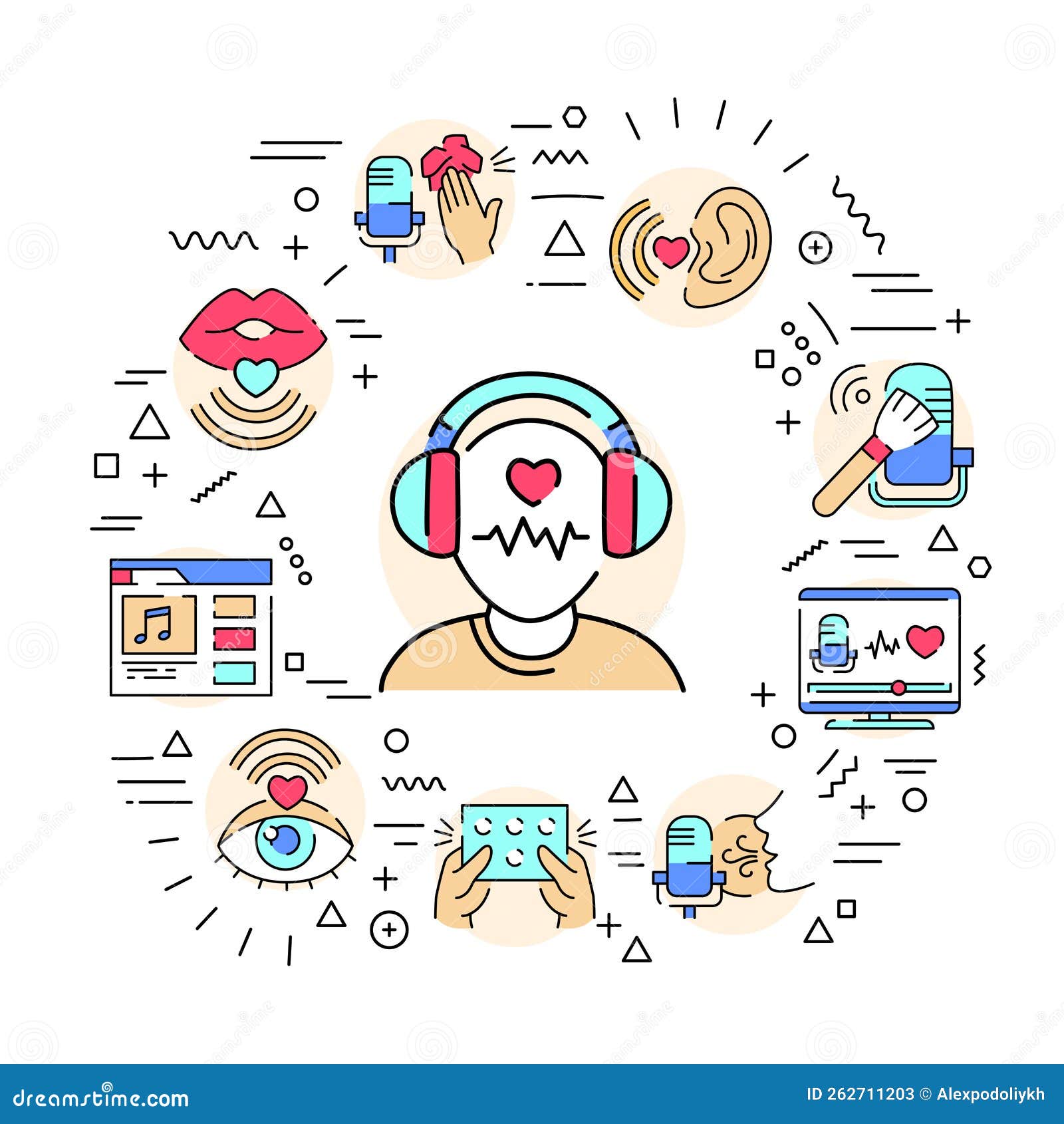 Asmr Banner Template. Asmr Ribbon Label. Cartoon Vector | CartoonDealer ...