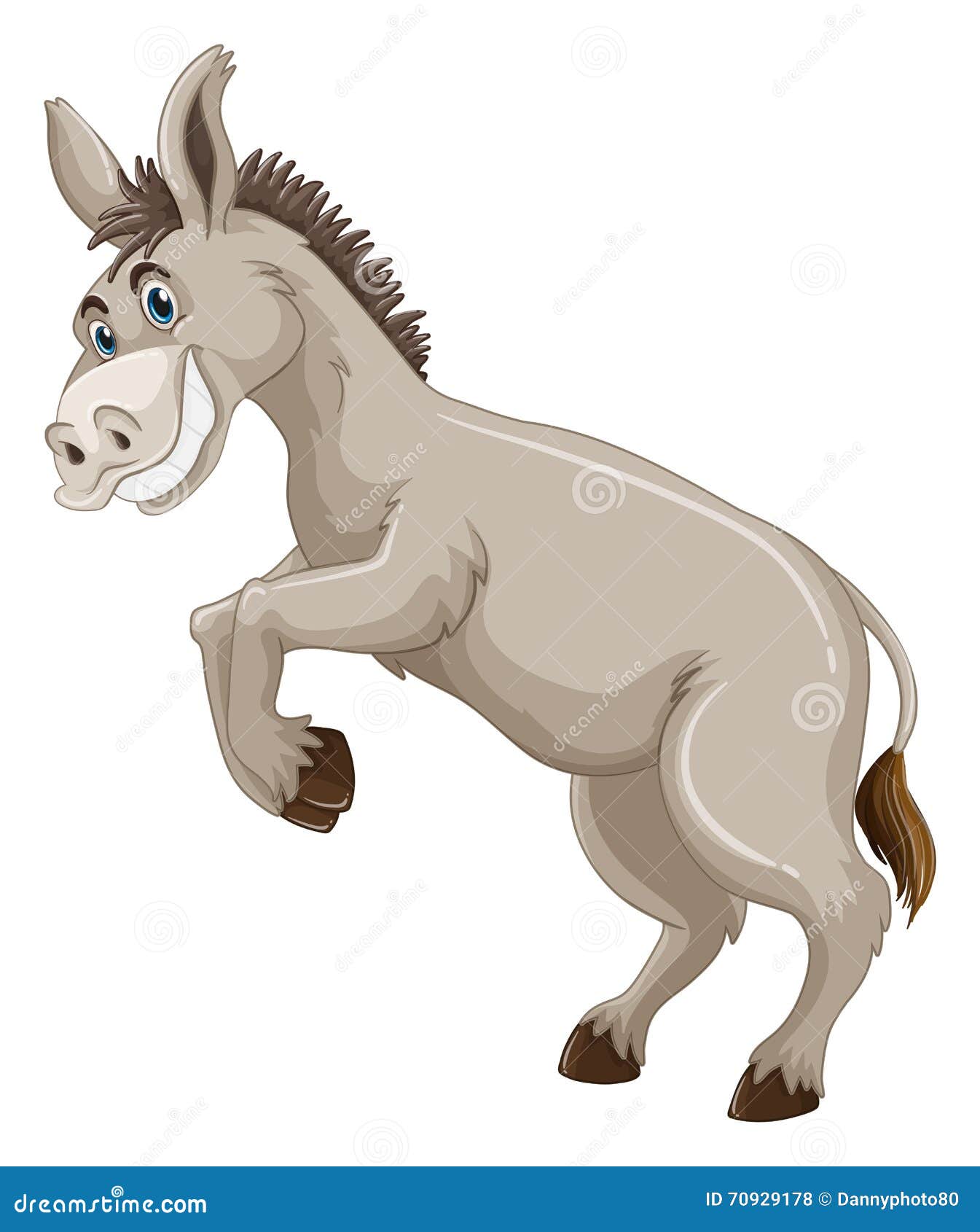 Asno com cara parva ilustração do vetor. Ilustração de wildlife - 70929178