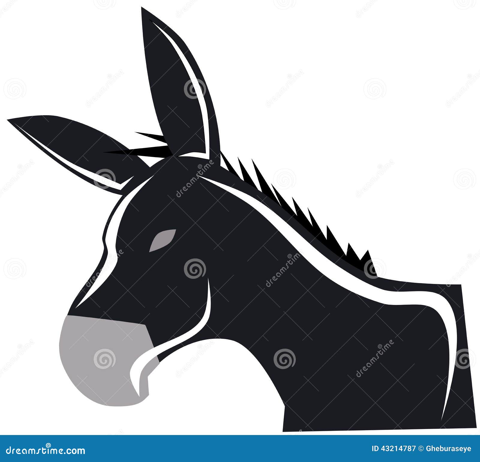 Asno de Stilyzed isolado ilustração stock. Ilustração de animal - 43214787