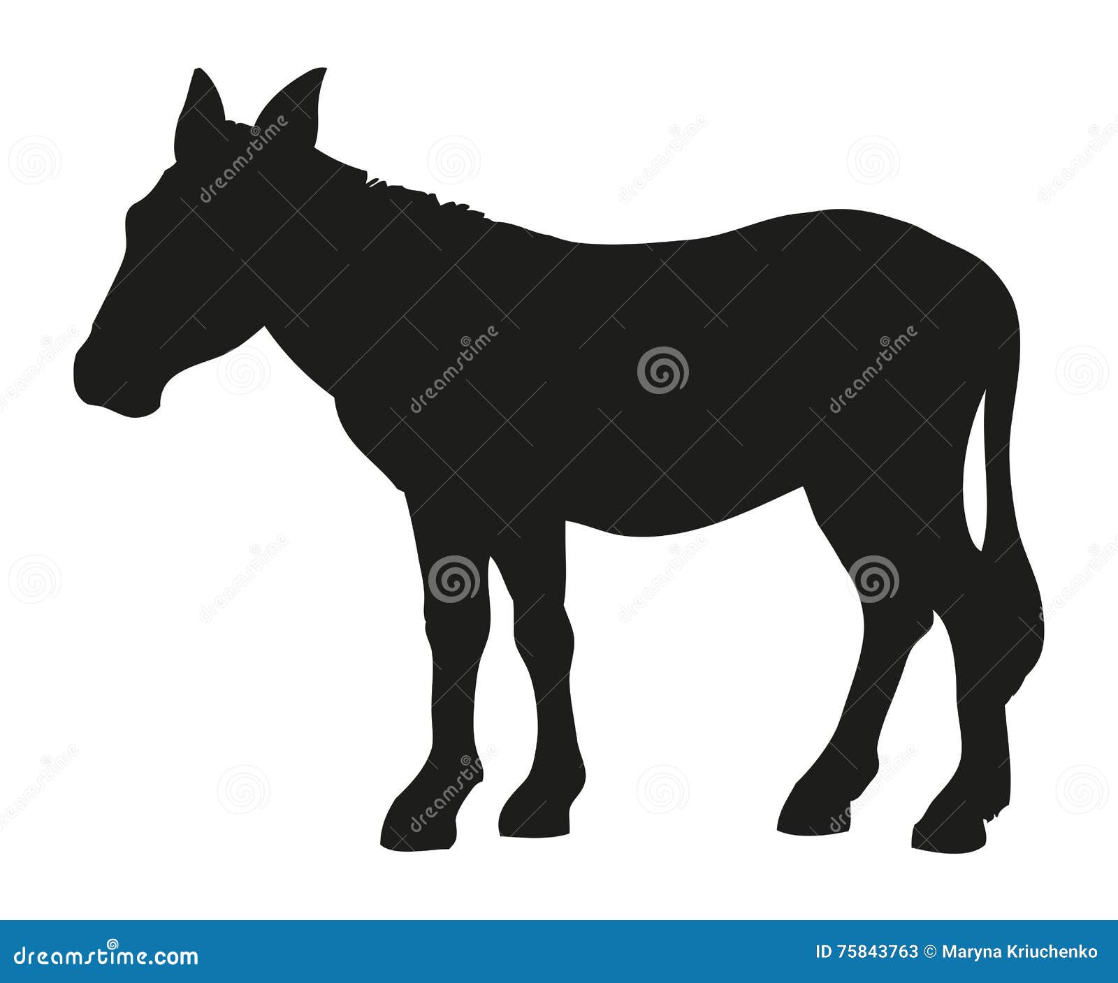 Asno Desenho do vetor ilustração do vetor. Ilustração de cartoon - 75843763