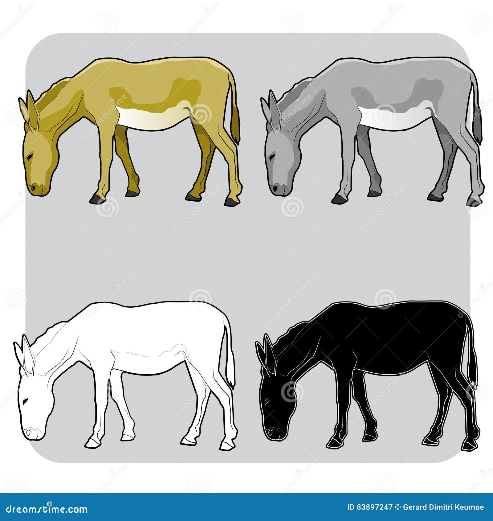 Asno do vetor ilustração do vetor. Ilustração de mula - 83897247