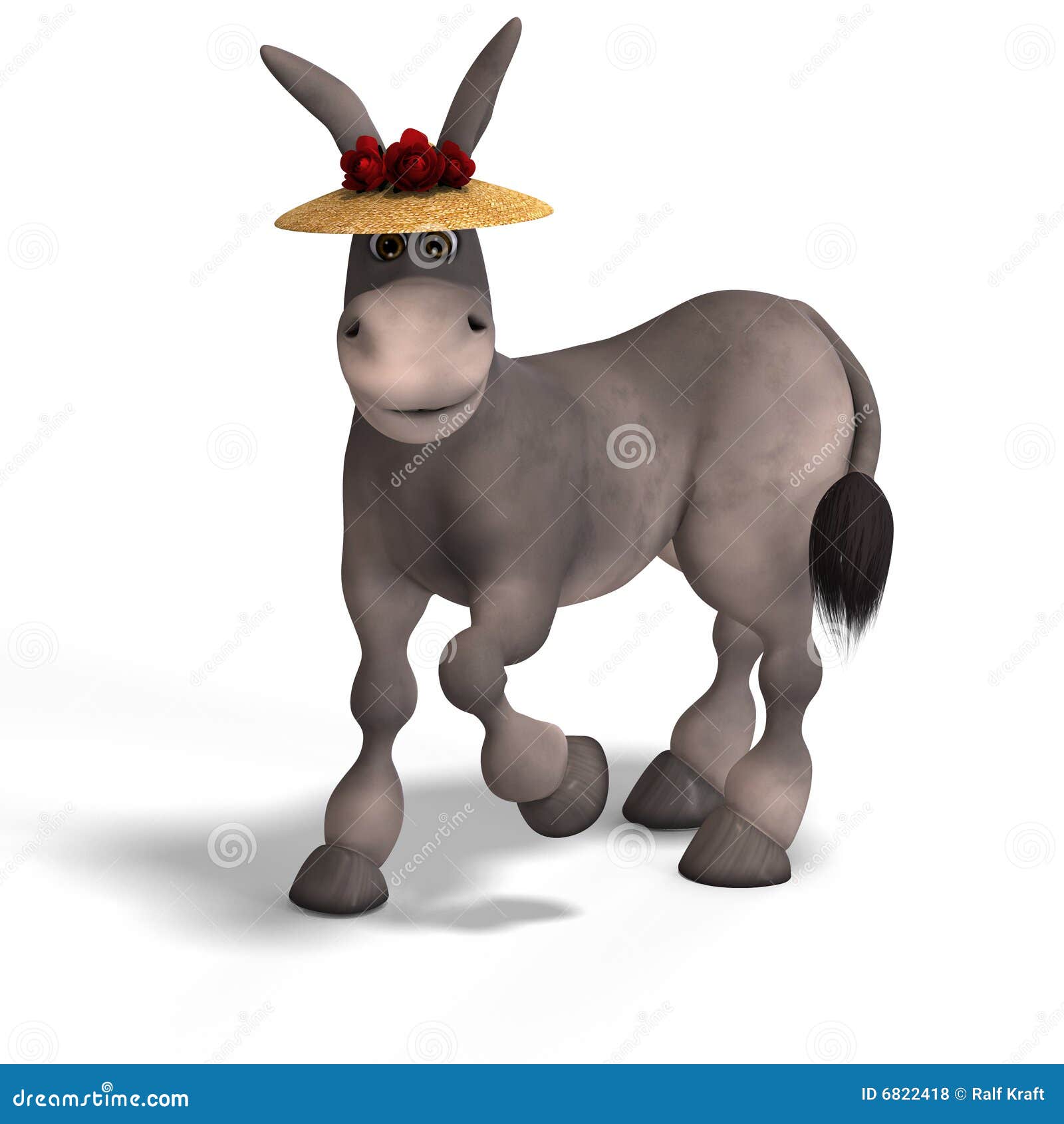 Asno muito bonito de Toon ilustração stock. Ilustração de estar - 6822418