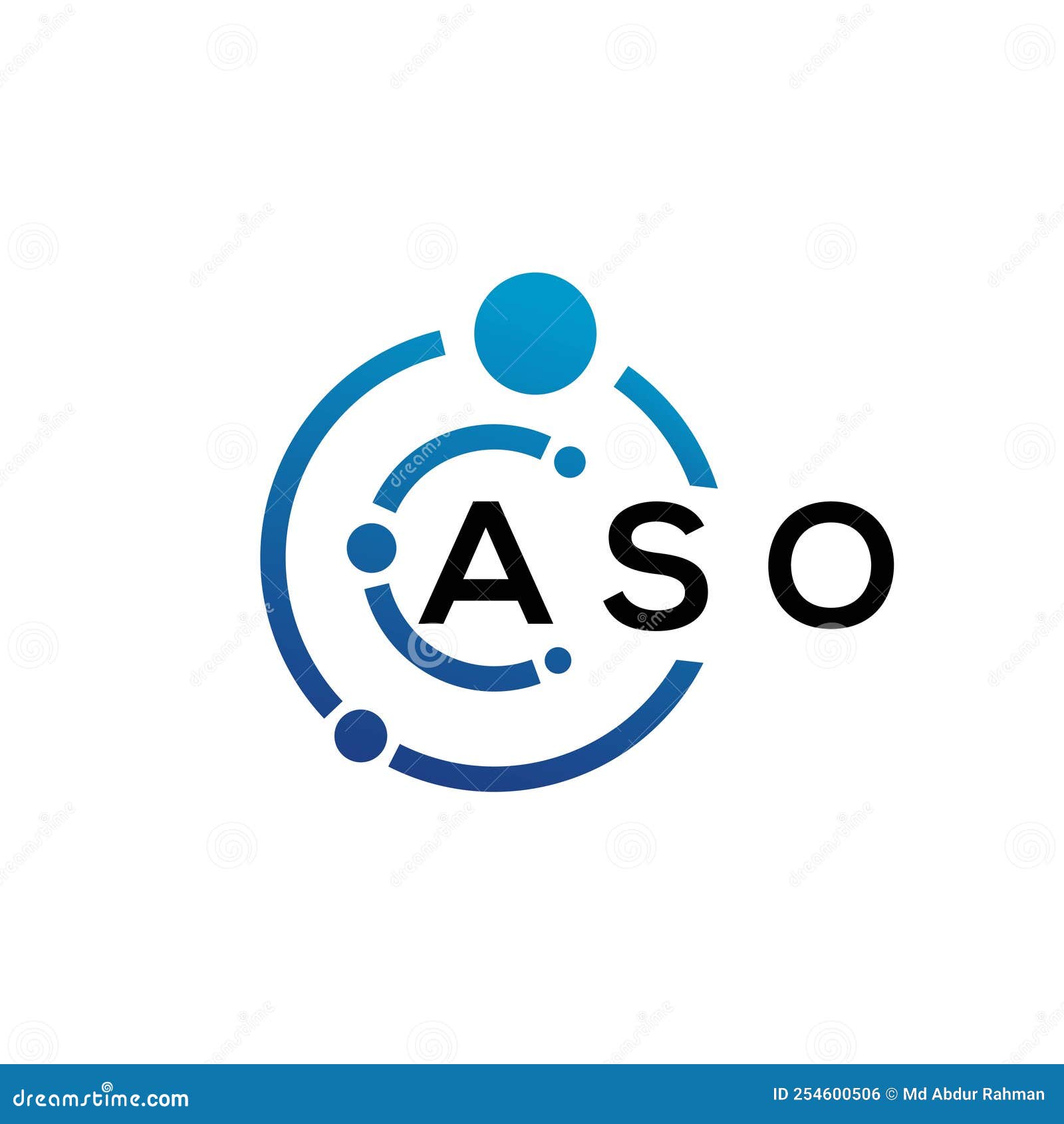 ASO Letter Logo Design on Black Background. ASO Creative Initials ...
