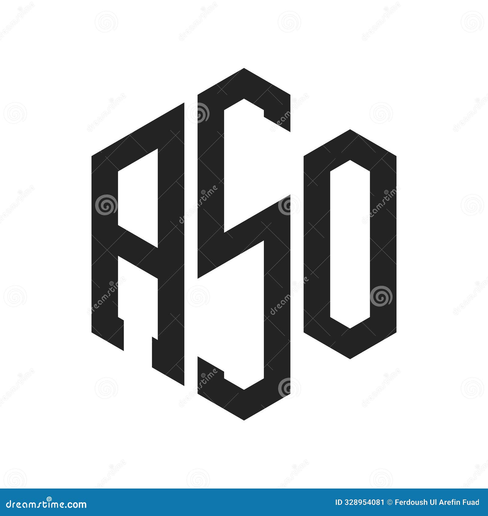 ASO Logo Design. Initial Letter ASO Monogram Logo Using Hexagon Shape ...