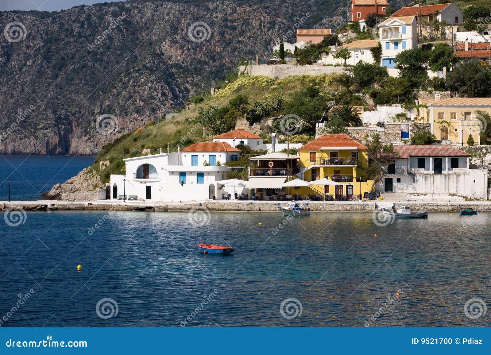 Asos harbour stock photo. Image of port, asos, greece - 9521700