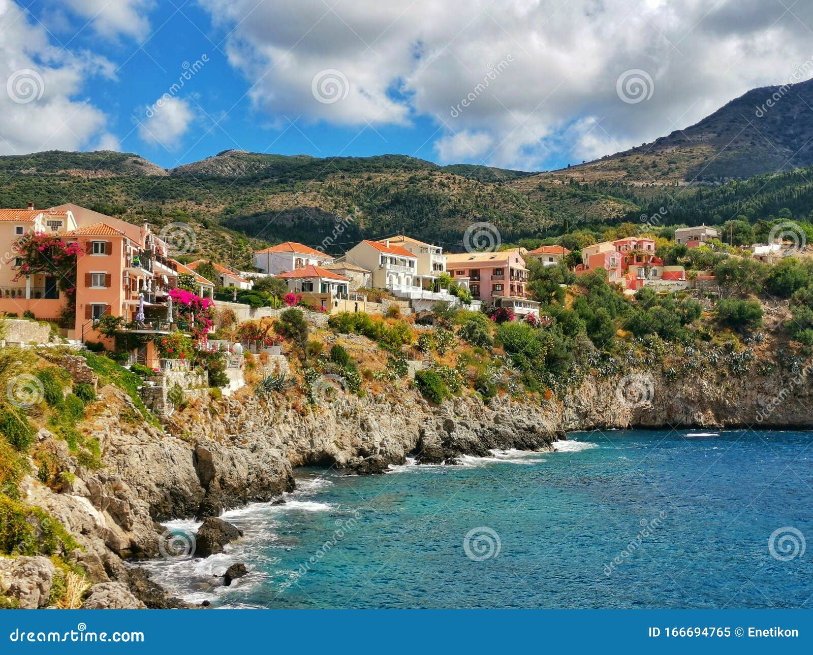 Asos by Kefalonia Island Greece Fotografering för Bildbyråer - Bild av ...