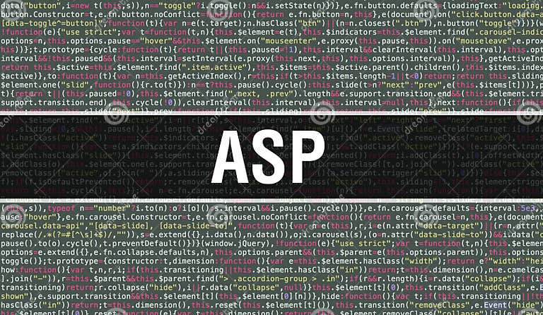 ASP Text Written on Programming Code Abstract Technology Background of Software Developer and ...