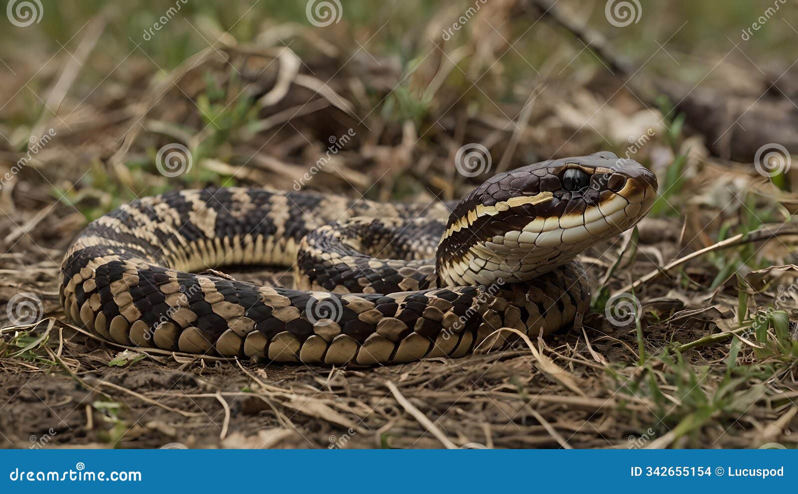 Asp Viper Vipera Aspis Snake Coiled on Ground Stock Illustration ...