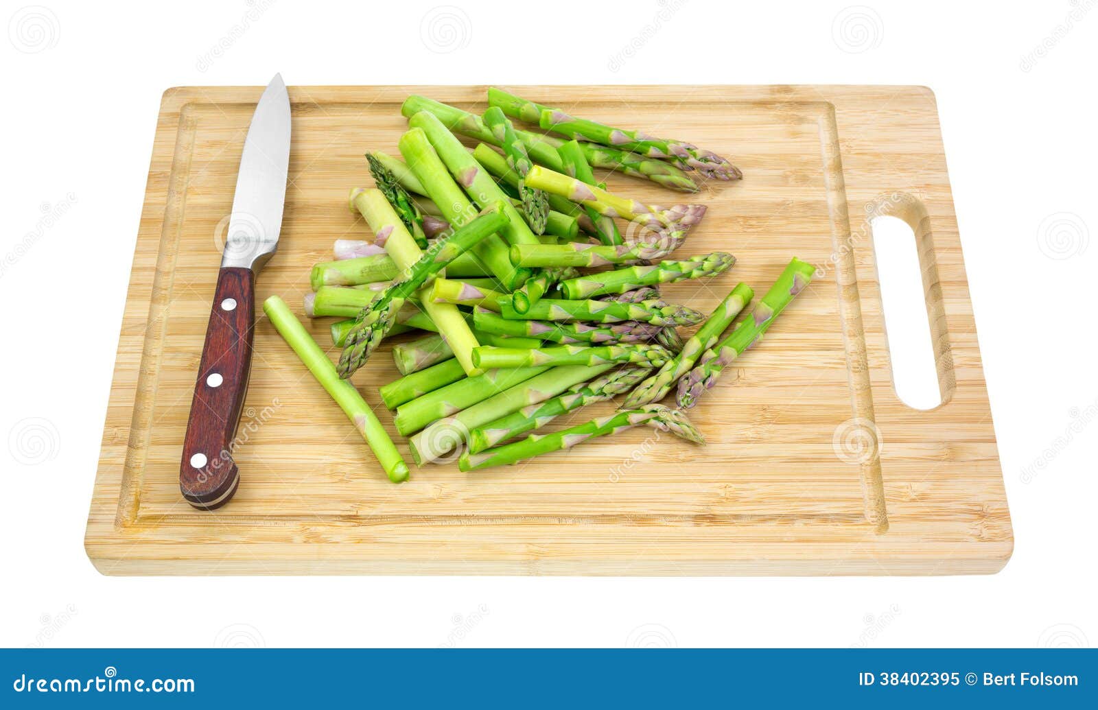 Asparagus on Cutting Board with Knife Stock Image - Image of asparagus ...