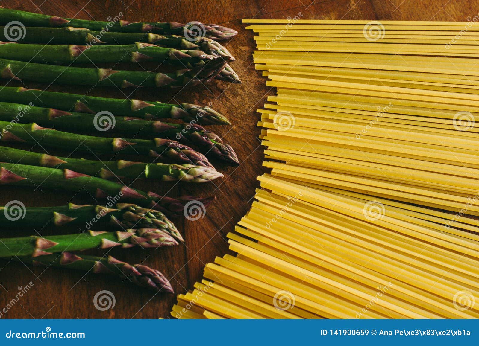 Asparagus and Log Pasta Pasta Stock Image - Image of macaroni, thin ...