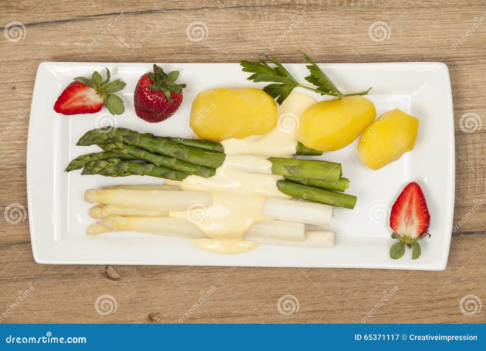 Asparagus on plate stock image. Image of eating, white - 65371117
