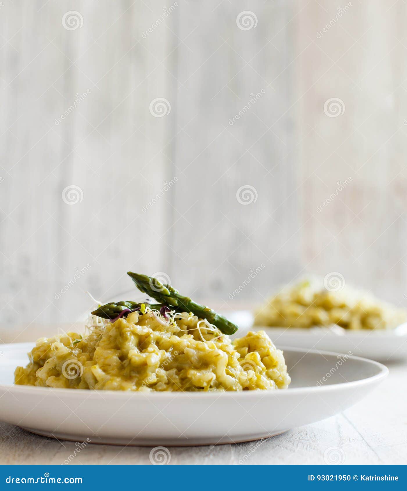 Asparagus risotto close up stock photo. Image of fresh - 93021950