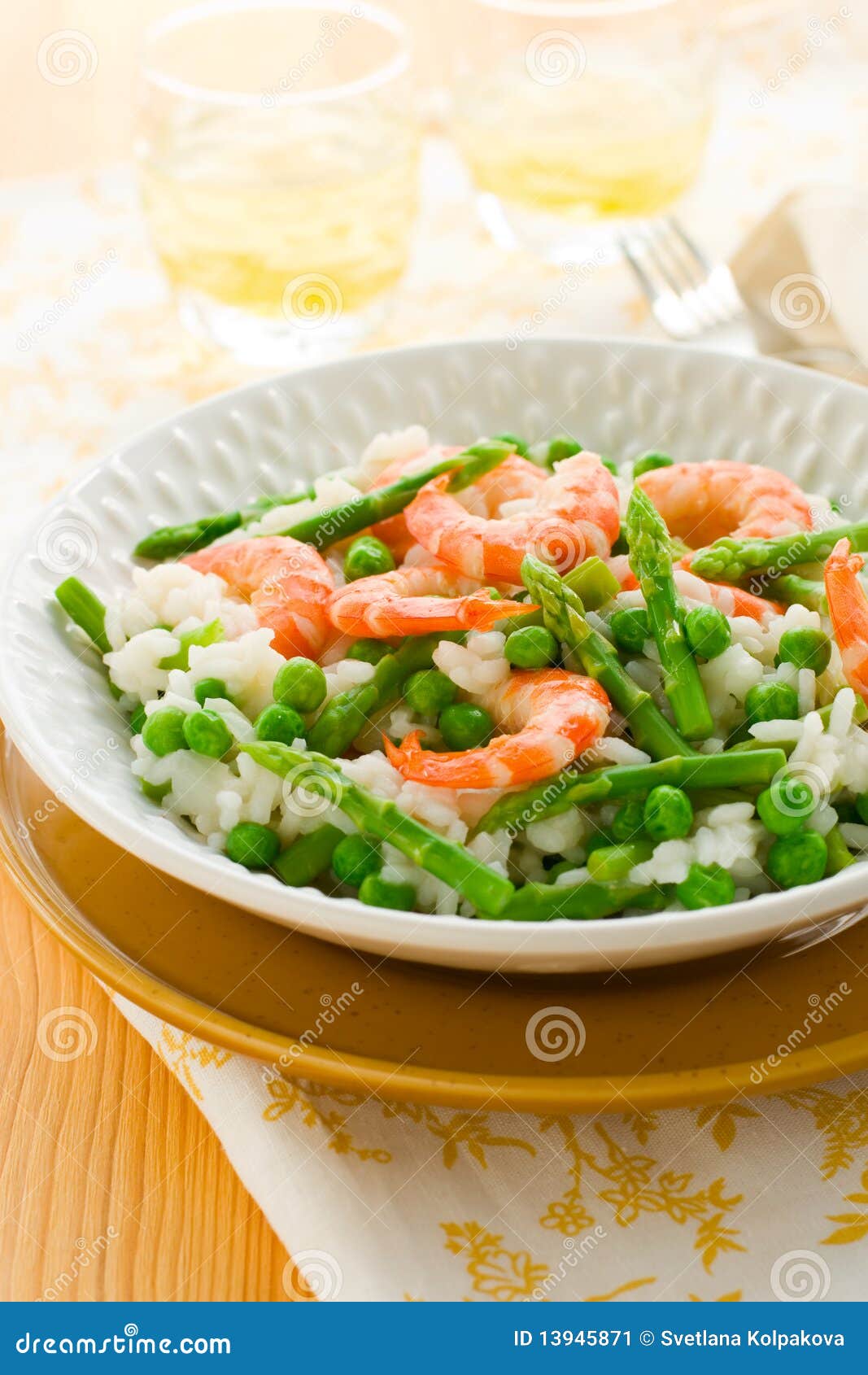Asparagus shrimp risotto stock image. Image of risotto - 13945871