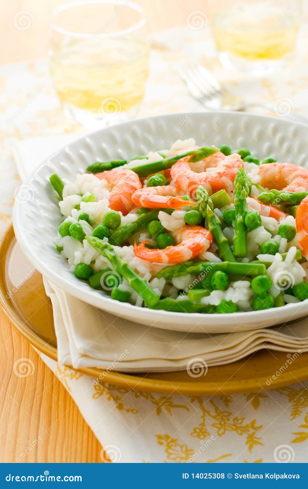 Asparagus shrimp risotto stock photo. Image of risotto - 14025308