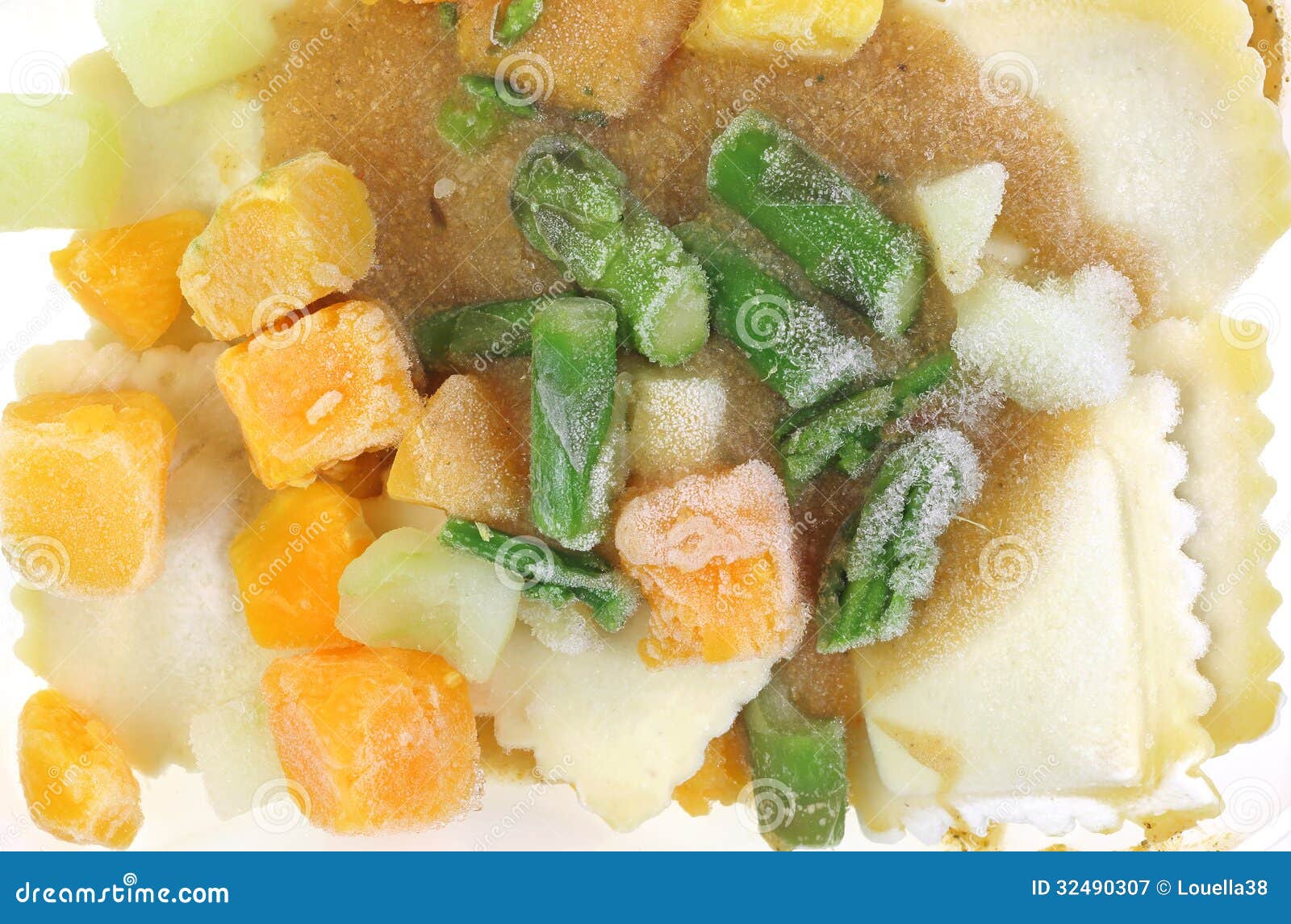 Asparagus Squash Ravioli Dinner Frozen Stock Image - Image of creamy ...