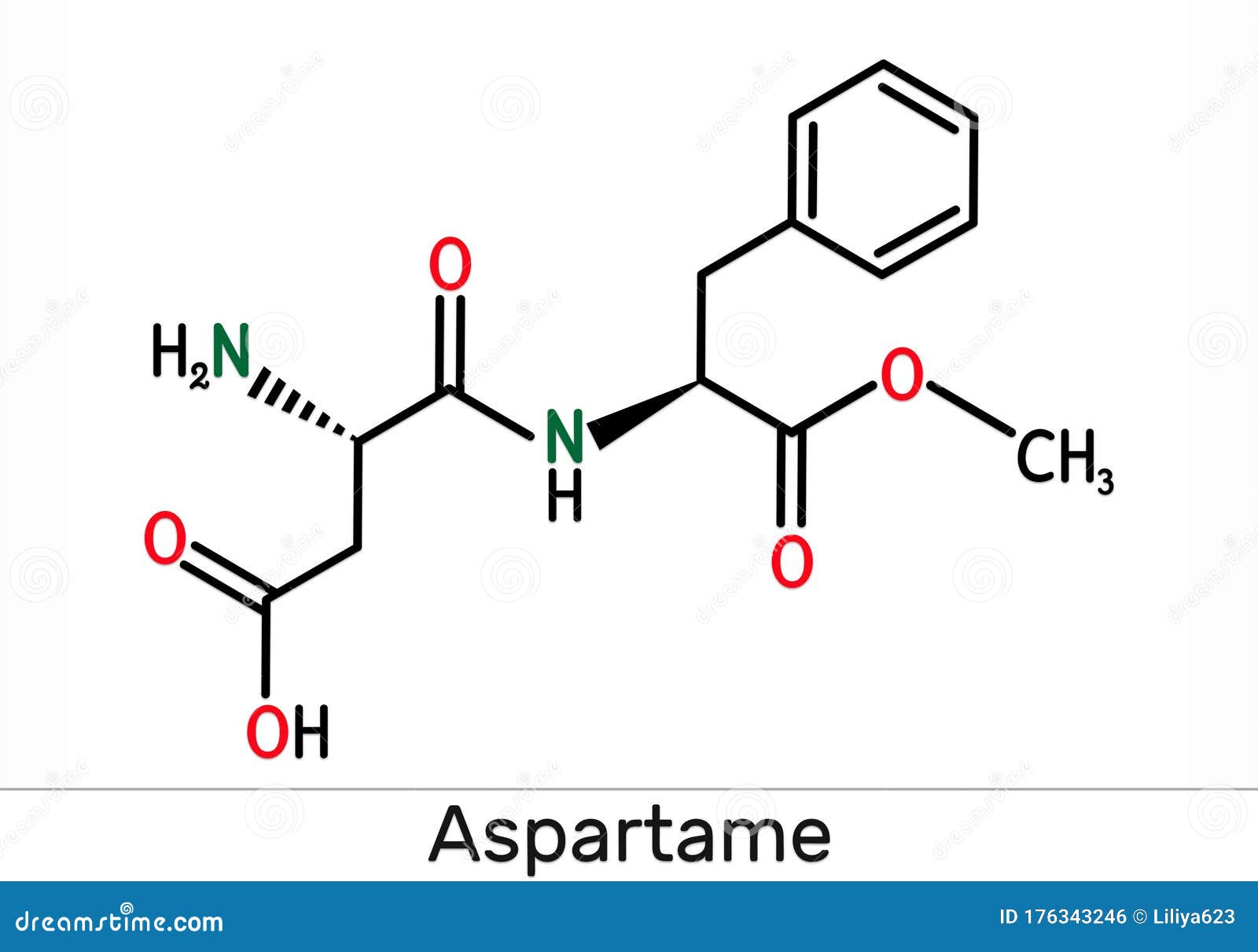 Aspartame Molecule Structure Illustration Royalty Free Stock