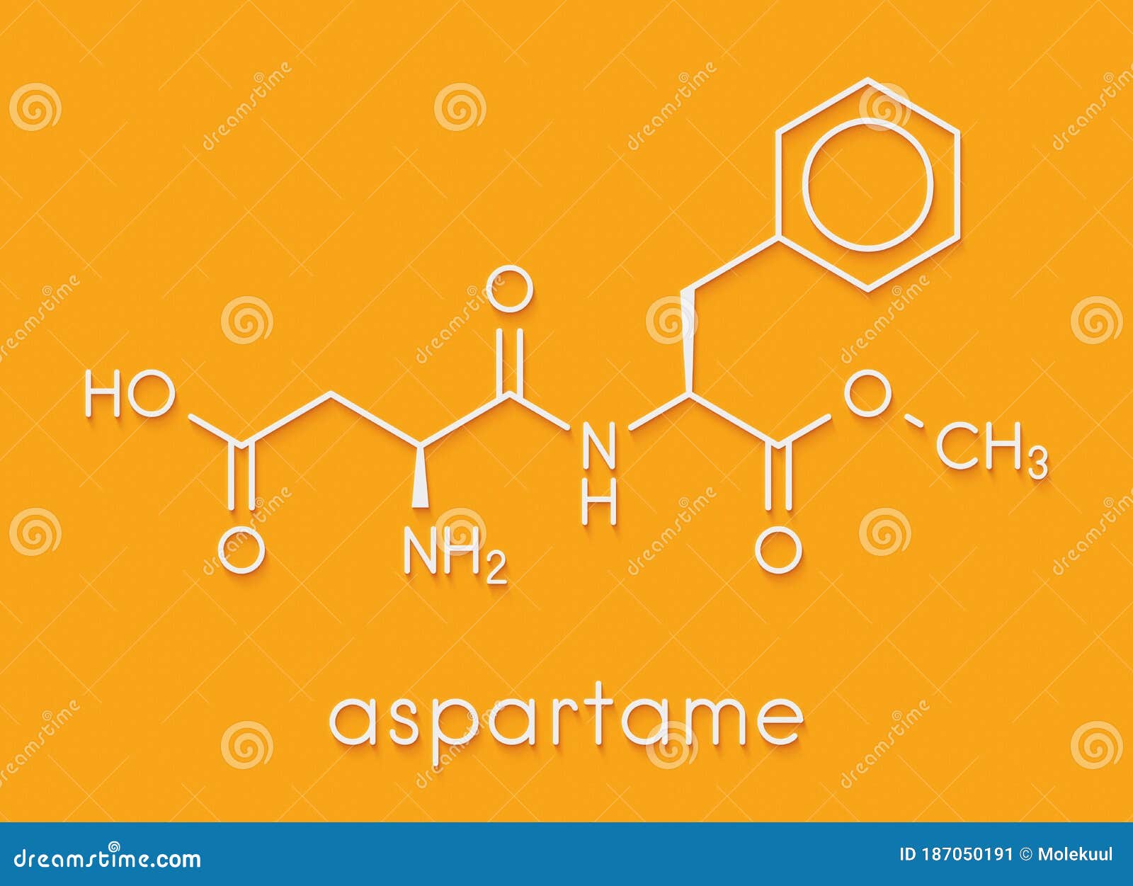 Aspartame Molecule Structure Illustration Royalty Free Stock