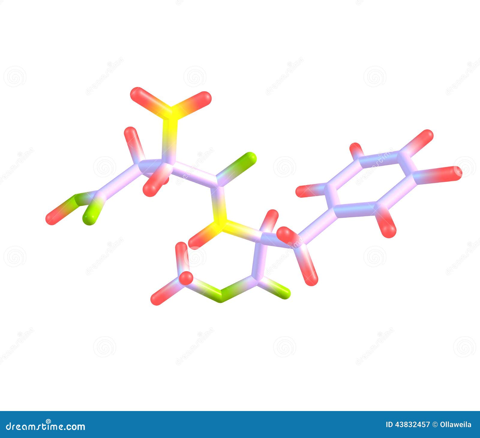 Aspartame Molecule Structure Illustration Royalty Free Stock