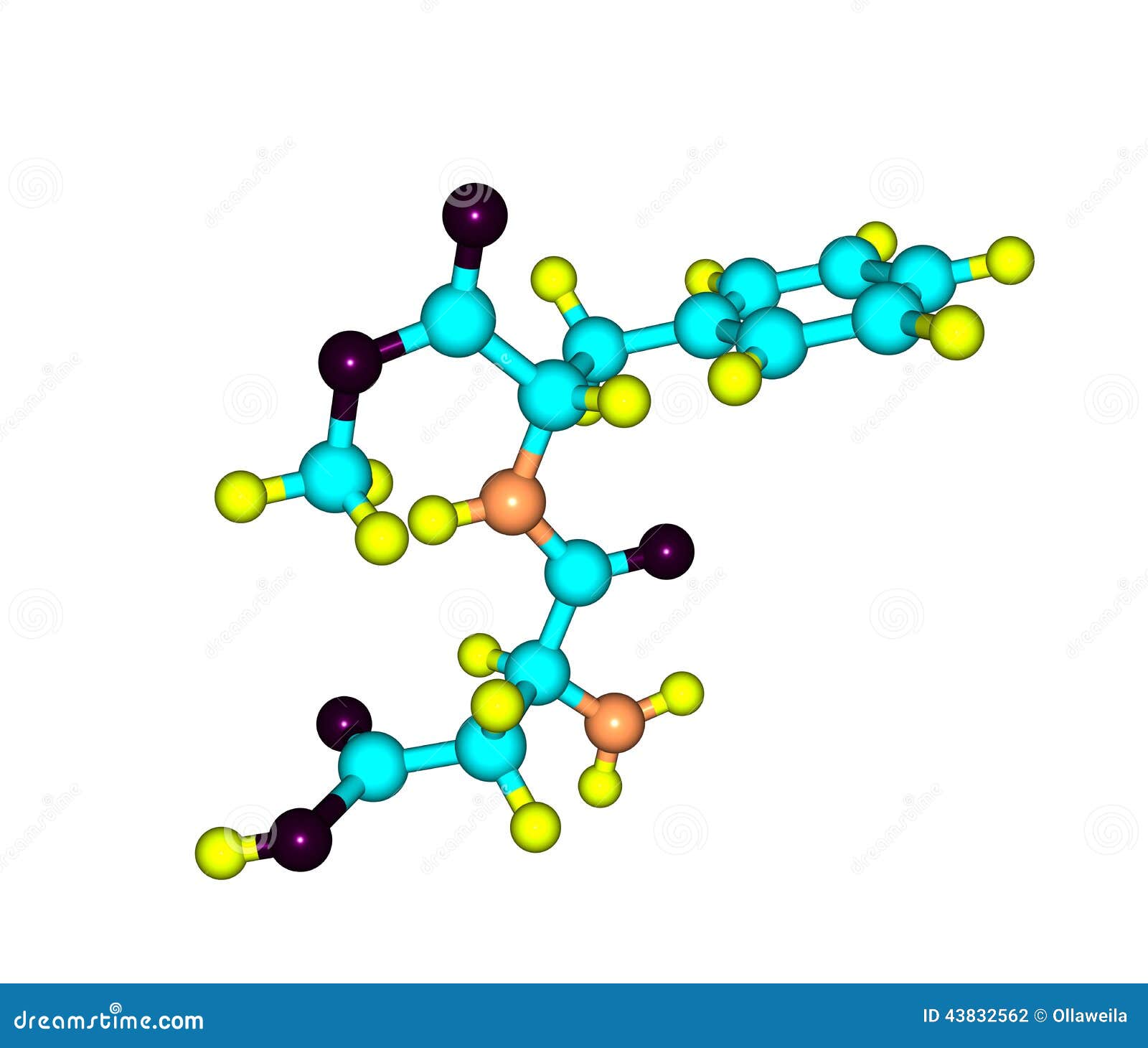 Aspartame Molecule Structure Illustration Royalty Free Stock