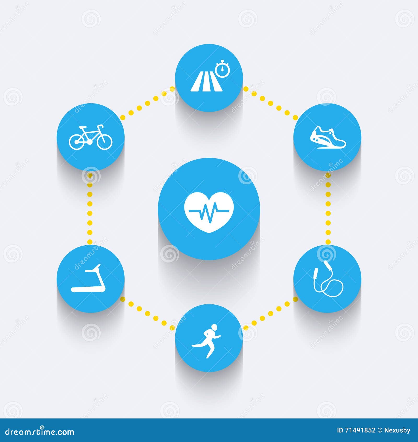 Aspects of Cardio Training, Round Blue Icons Stock Vector ...