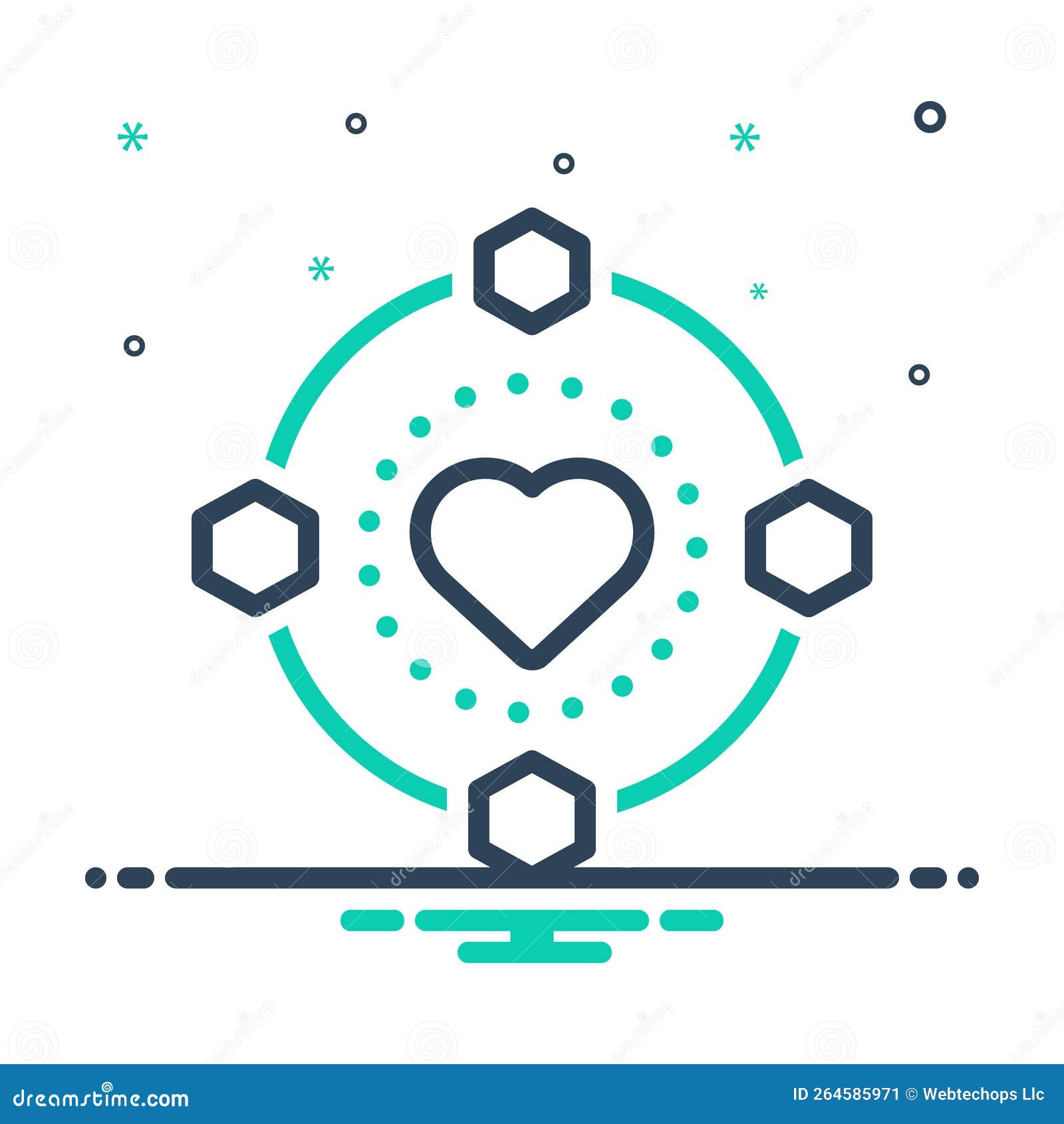 Mix Icon for Aspects, Feature and Facet Stock Illustration ...