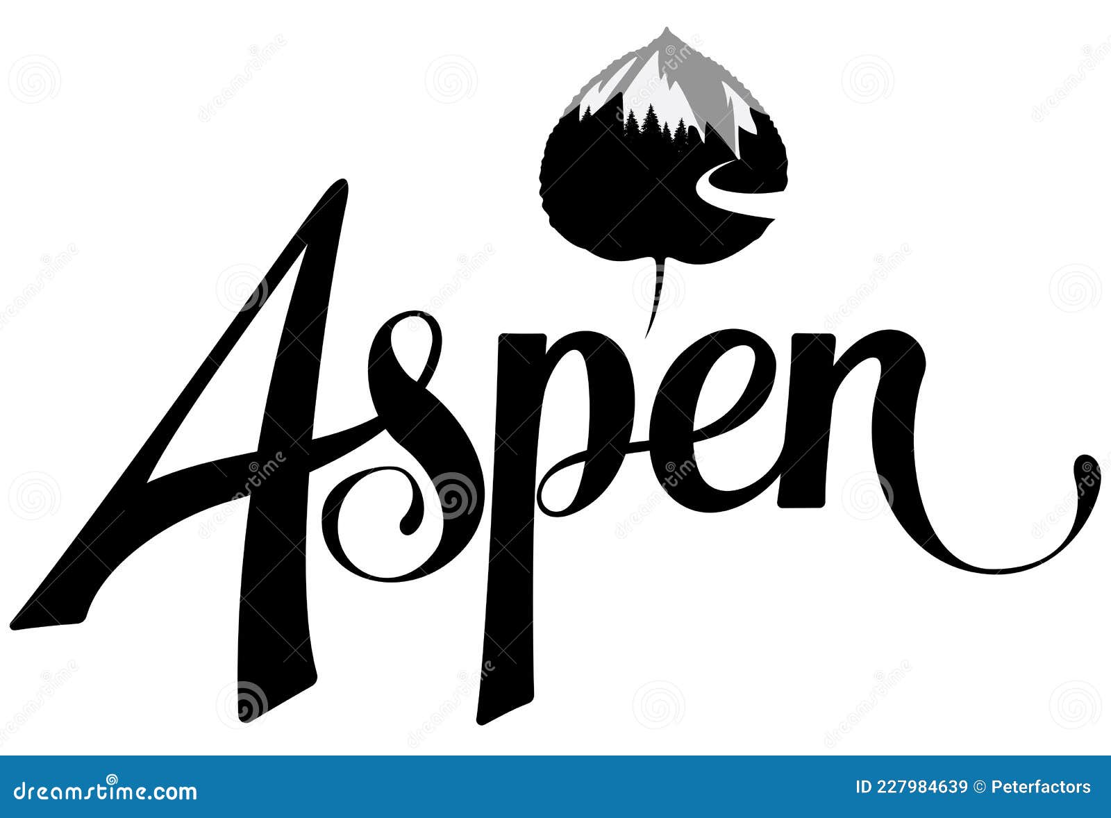 Aspen - Custom Calligraphy Text Stock Vector - Illustration of ...