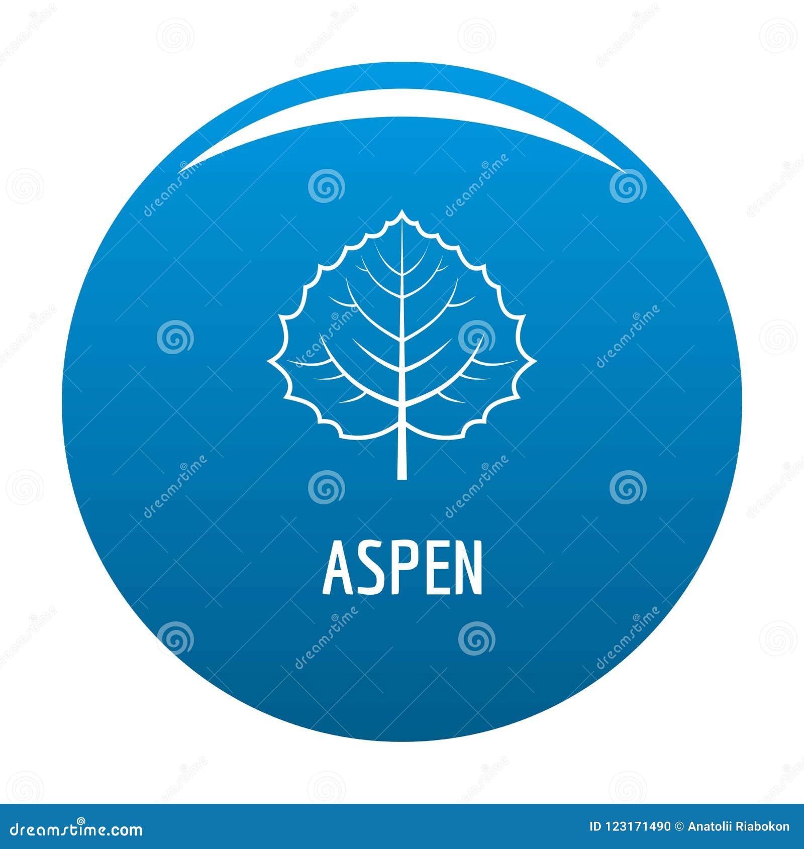Aspen leaf icon blue stock illustration. Illustration of decoration ...