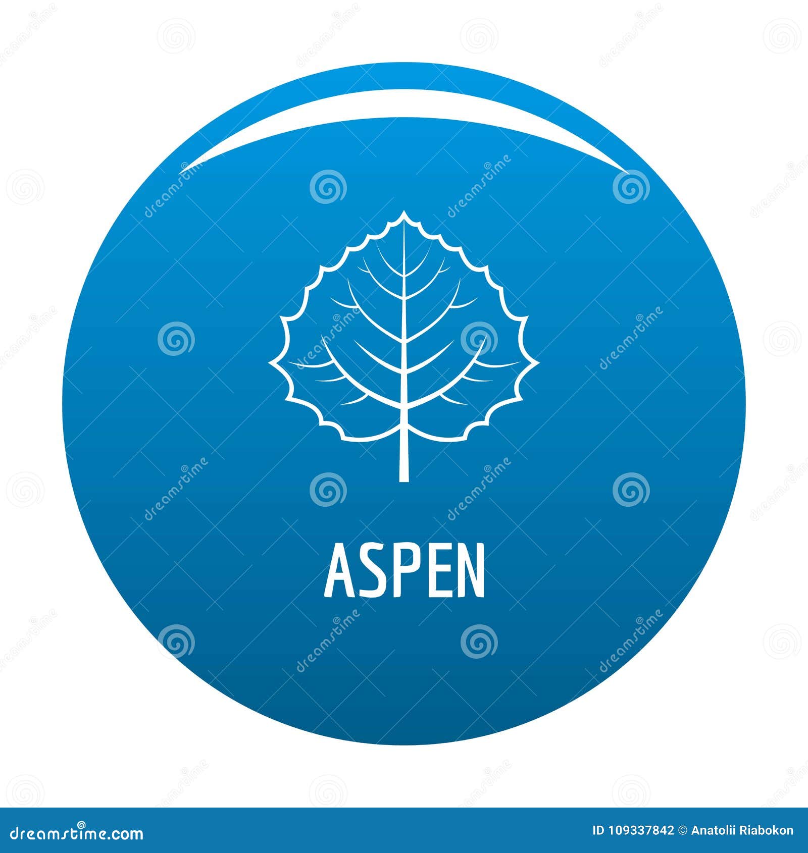 Aspen Leaf Icon Blue Vector Stock Vector - Illustration of environment ...