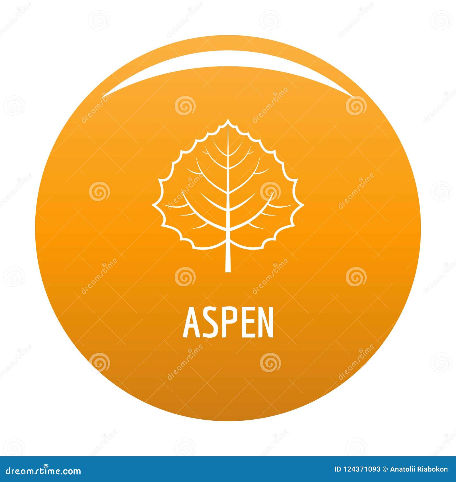 Aspen leaf icon orange stock illustration. Illustration of aspen ...