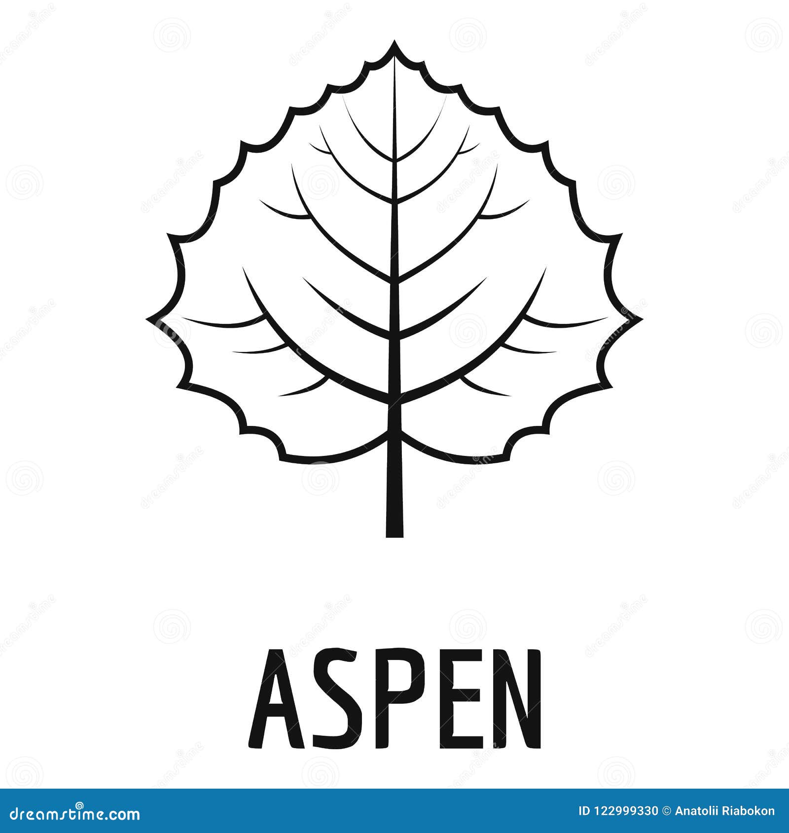 Aspen Leaf Icon, Simple Black Style Stock Illustration - Illustration ...