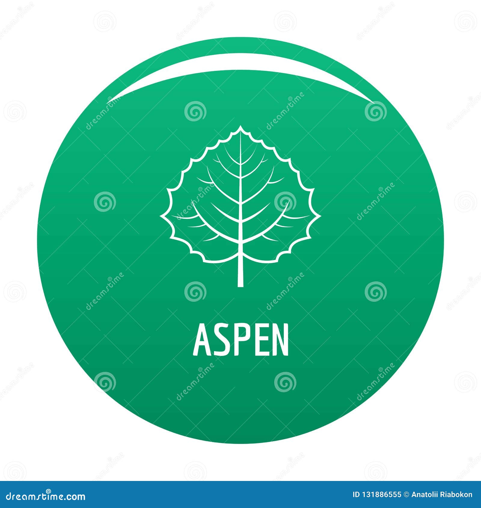 Aspen Leaf Icon Vector Green Stock Vector - Illustration of leaf ...