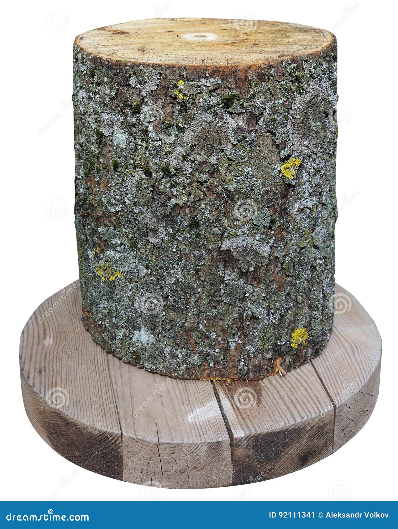 The Aspen Log Vertically is Installed on the Round Wooden Pallet Stock ...