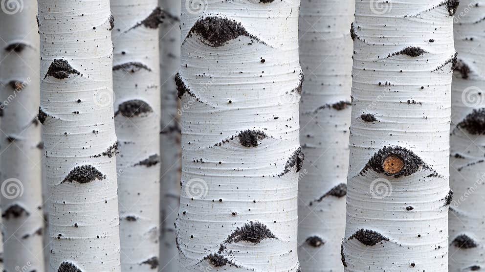 Aspen Tree Trunks Close Up Detailed Texture Stock Illustration ...