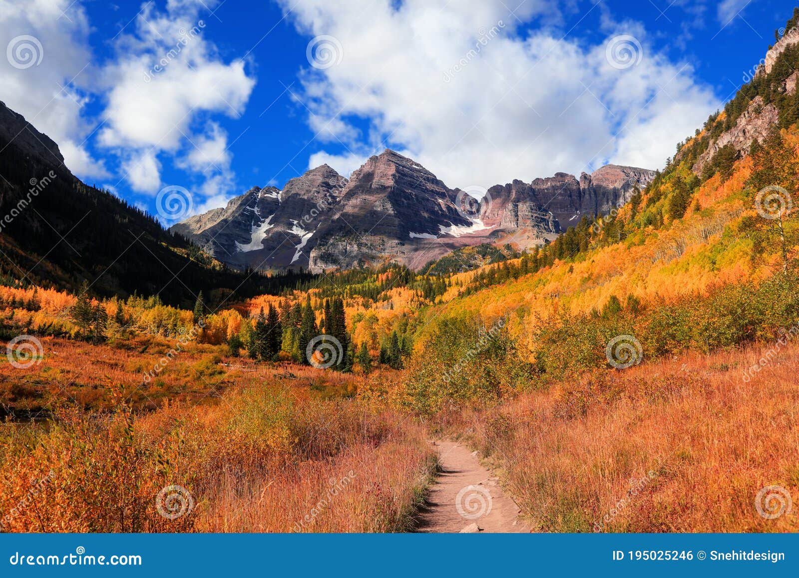 Aspen Trees Fall Foliage at Maroon Bells Mountains in Colorado Stock ...