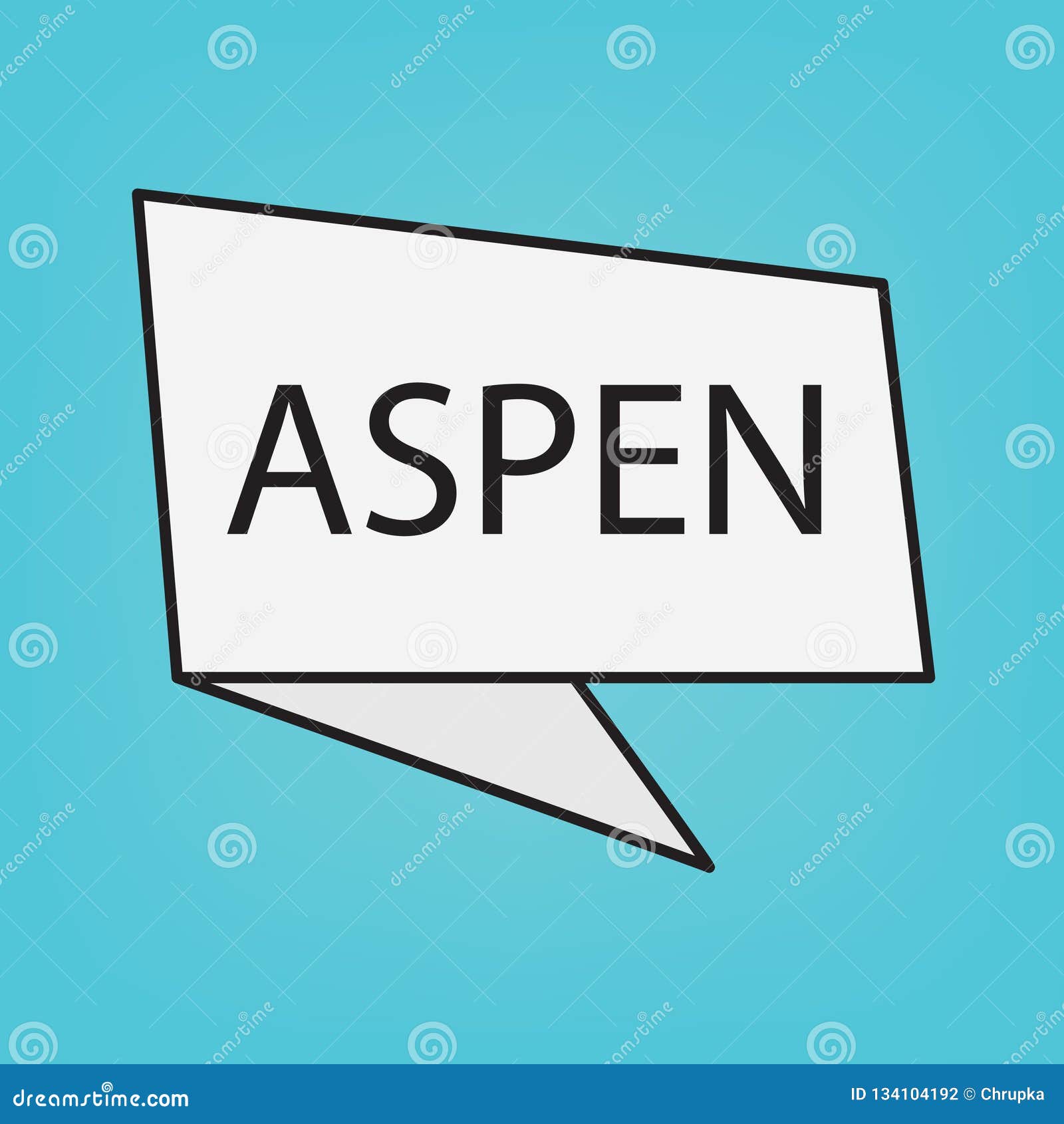 Aspen word on a sticker stock vector. Illustration of america - 134104192
