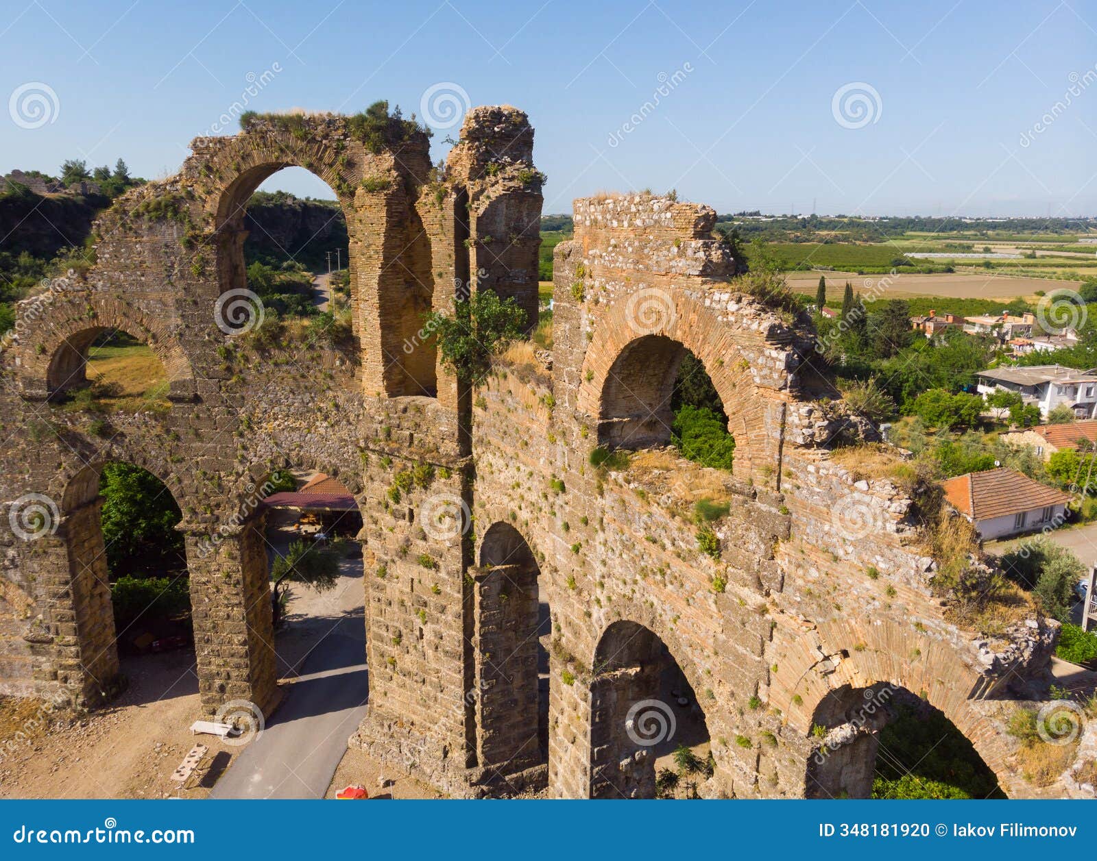 Aspendos Ancient City. Aspendos Aqueducts Ruins. Turkey Stock Photo ...