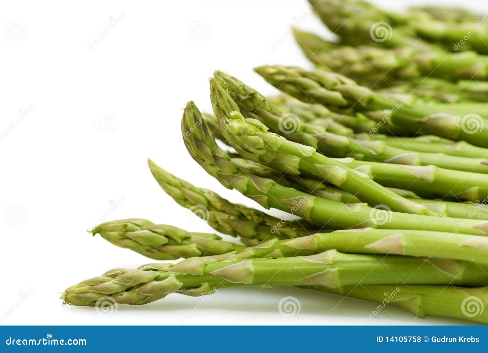 Asperge op wit stock foto. Image of vers, groen, plantaardig - 14105758