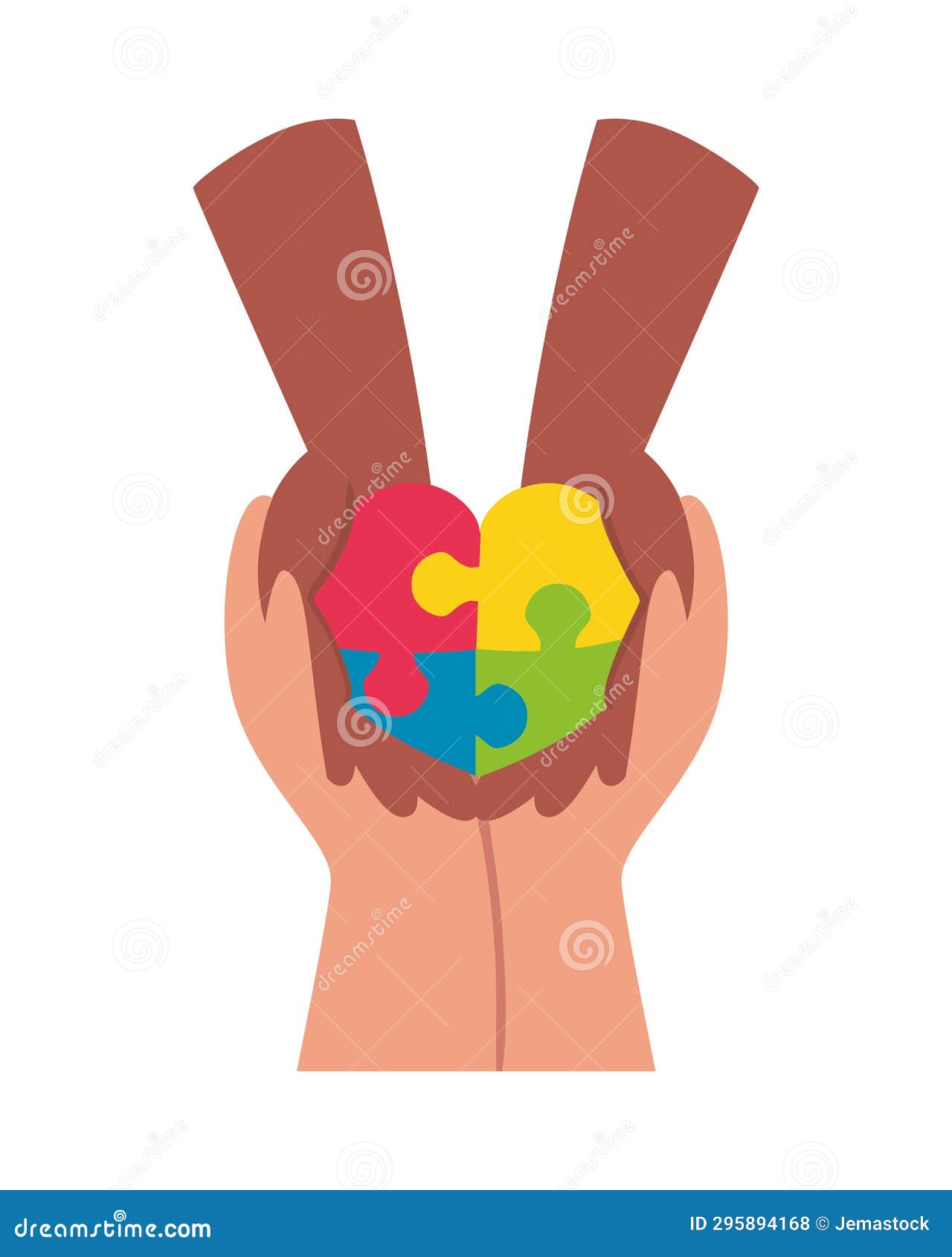 Asperger puzzles in hands stock vector. Illustration of disorder ...