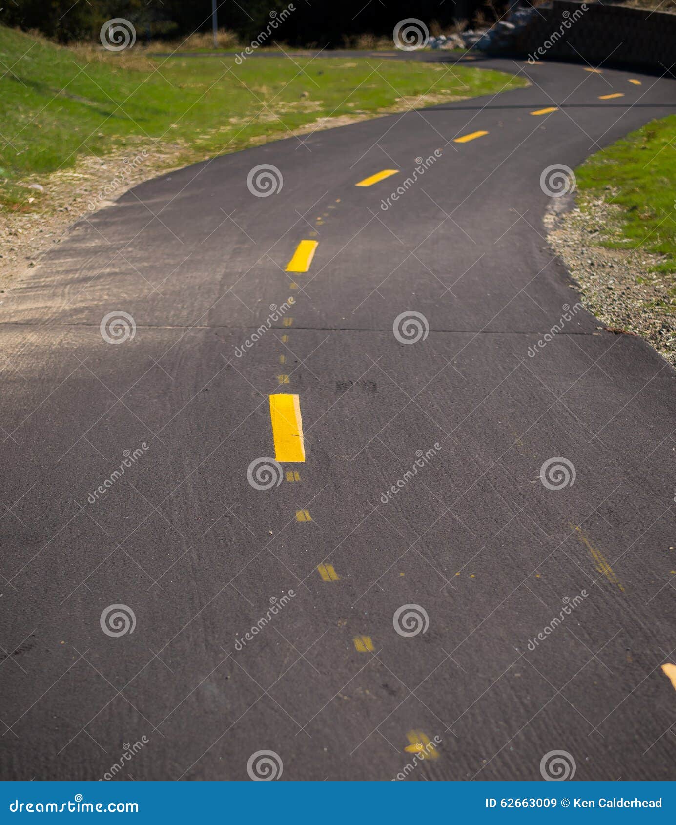 Asphalt Bike And Pedestrian Paths, Marked With Signs And Pavement ...