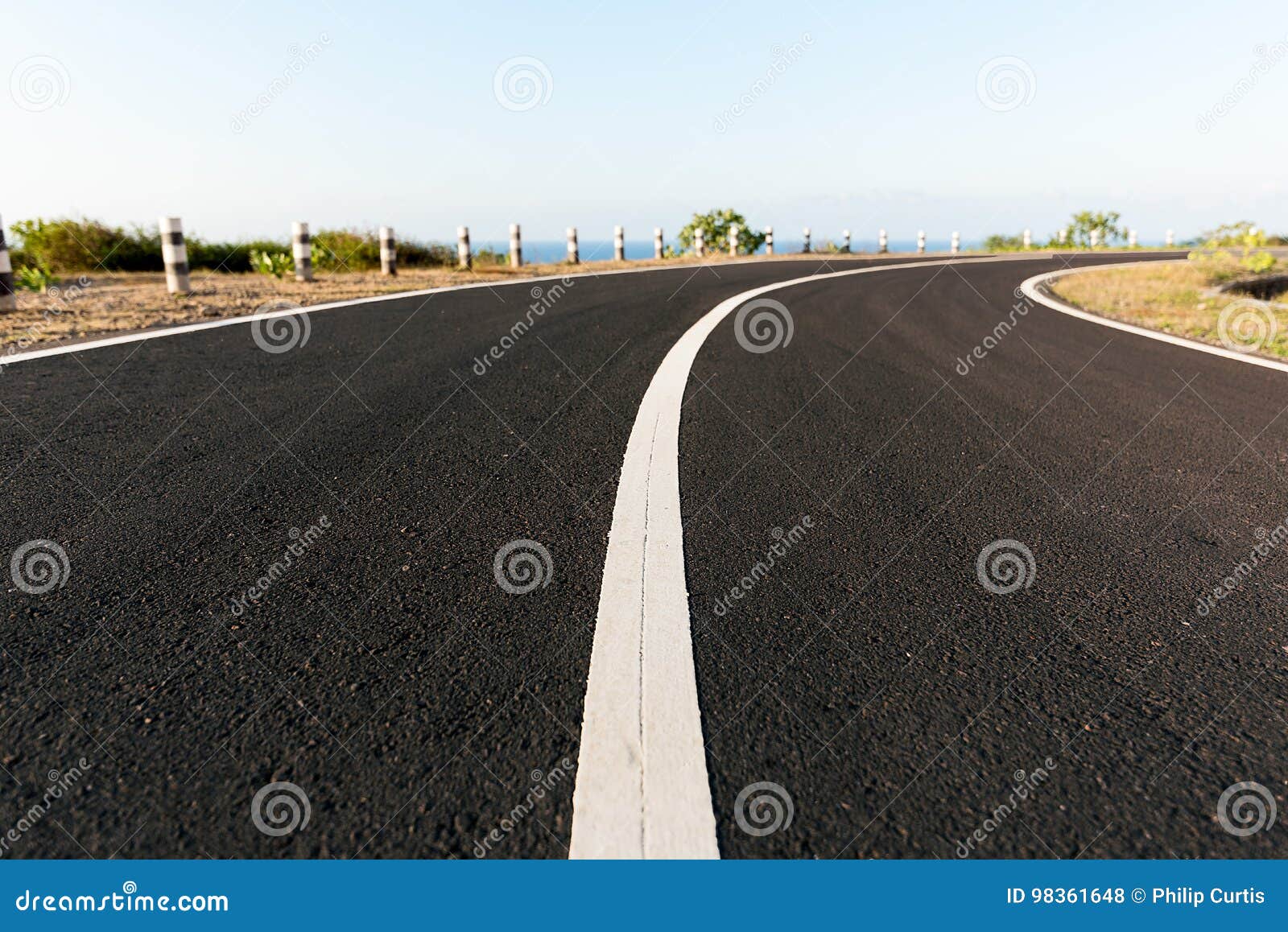 Asphalt Coastal Road Going Round Cliff Edge Bend. Stock Photo - Image ...