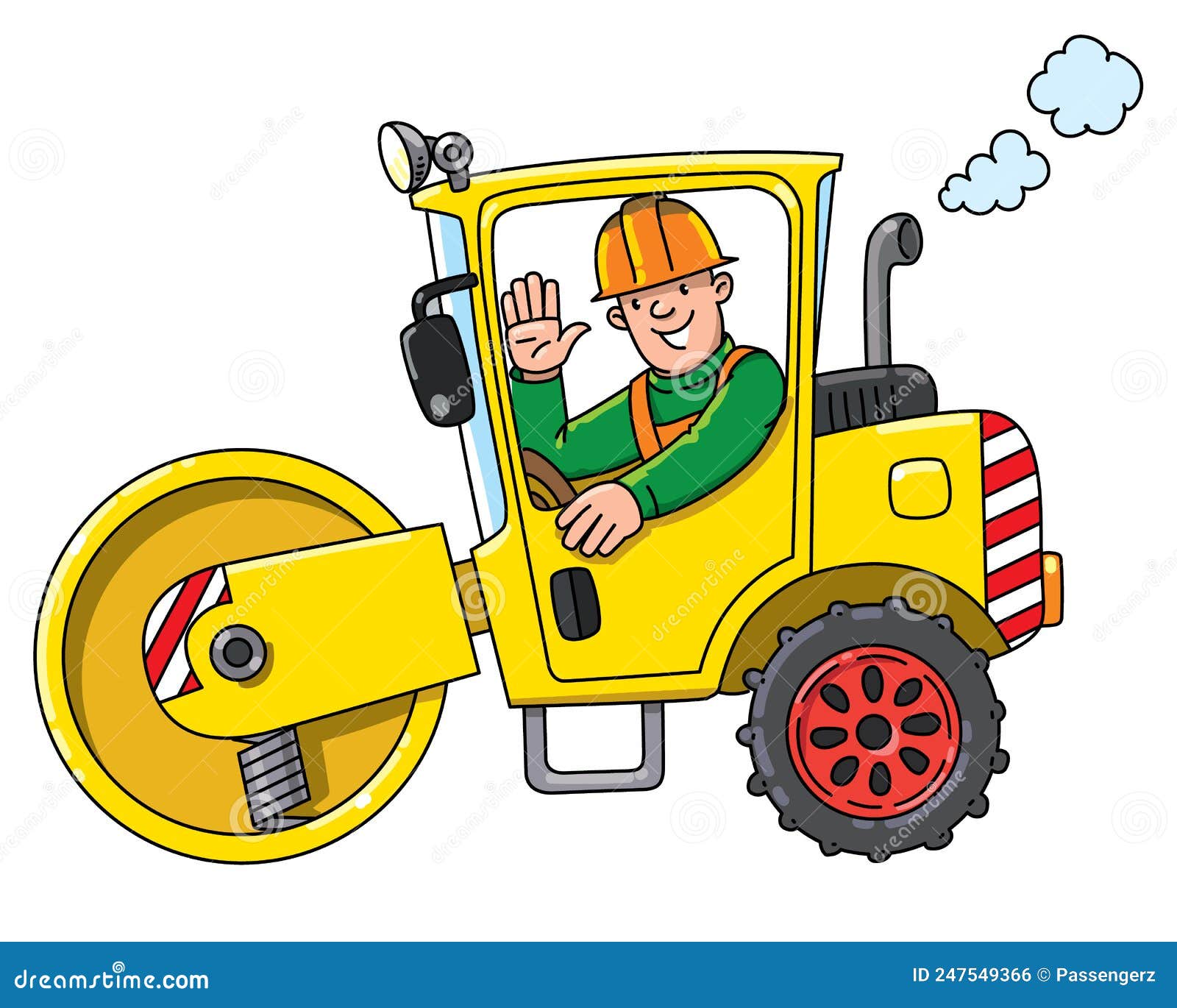 Asphalt Compactor with a Driver Vector Ilustration Stock Vector ...