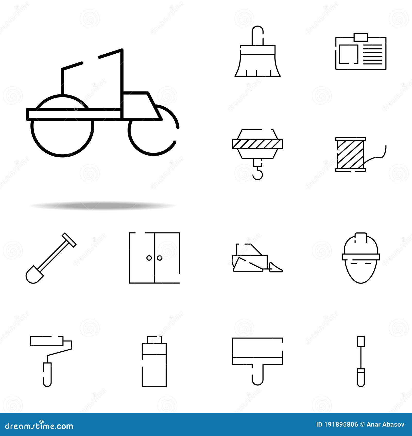 Asphalt Compactor Icon. Construction Icons Universal Set for Web and ...