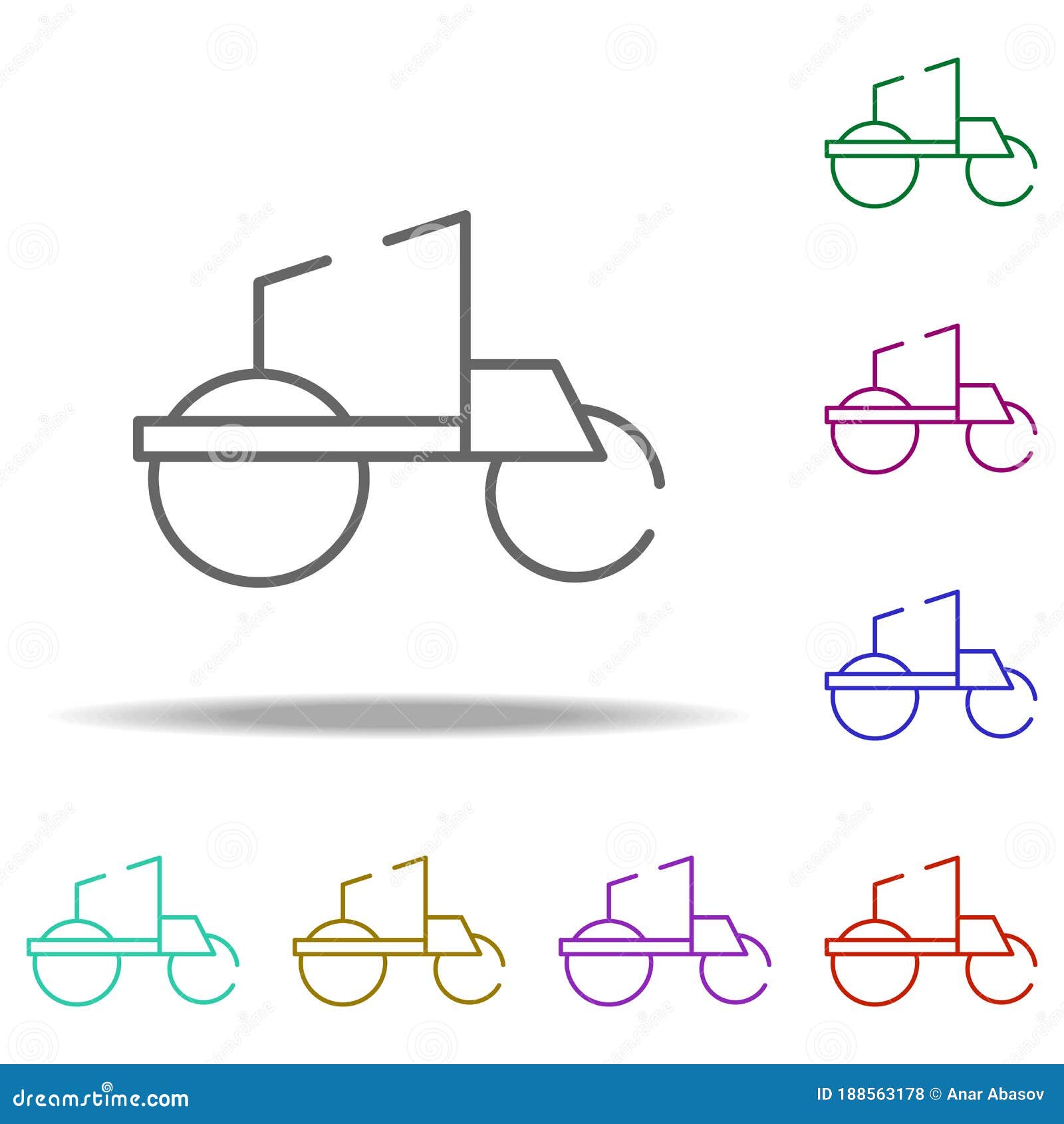 Asphalt Compactor Icon. Elements of Construction in Multi Color Style ...