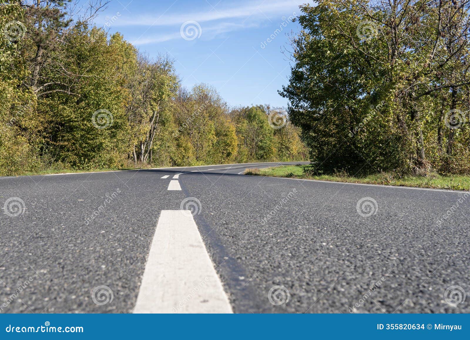 Asphalt Country Open Road In Sunny Morning Or Evening. Open Road Stock ...
