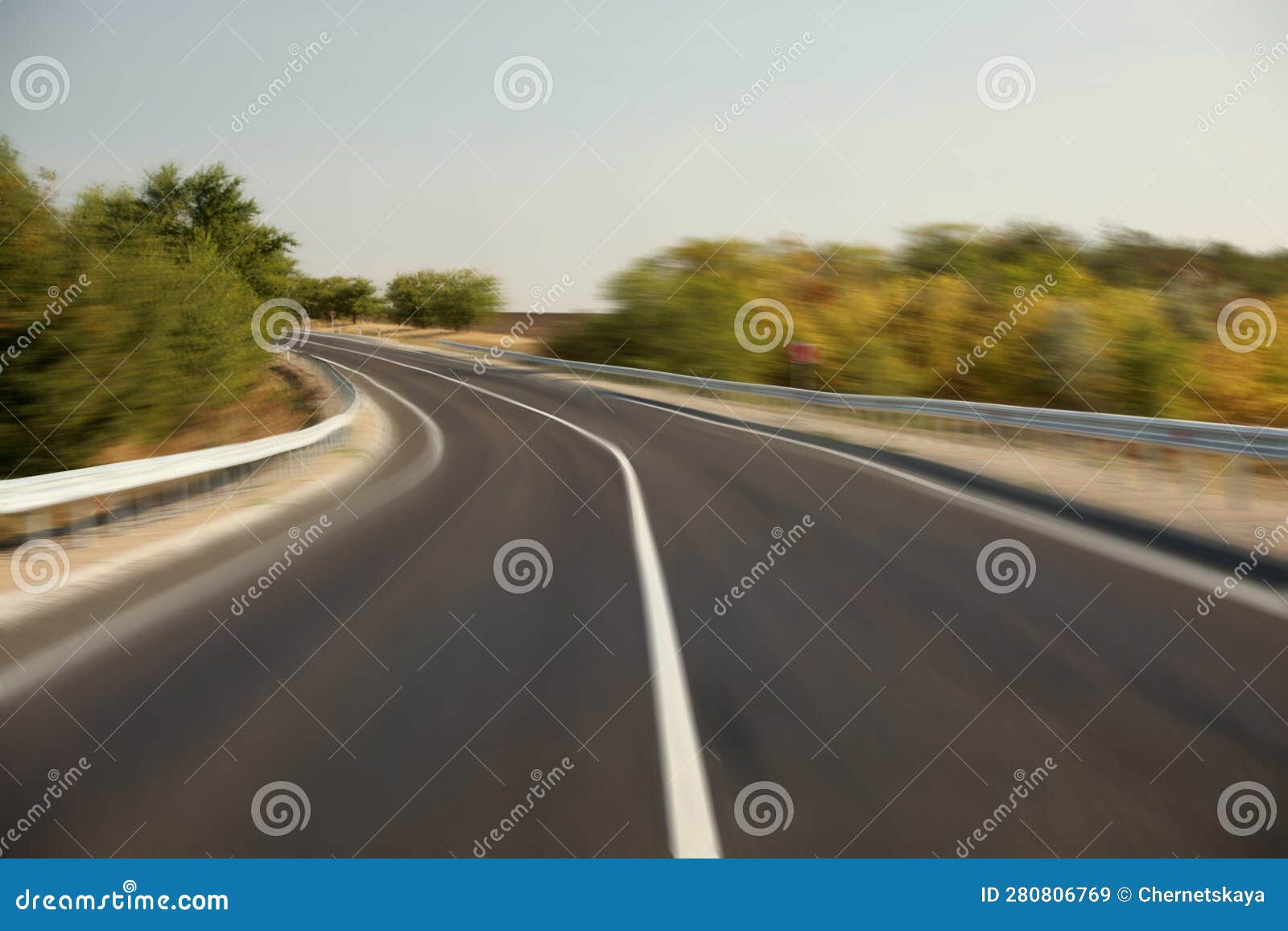 Asphalt Country Road without Transport, Motion Blur Effect Stock Image ...