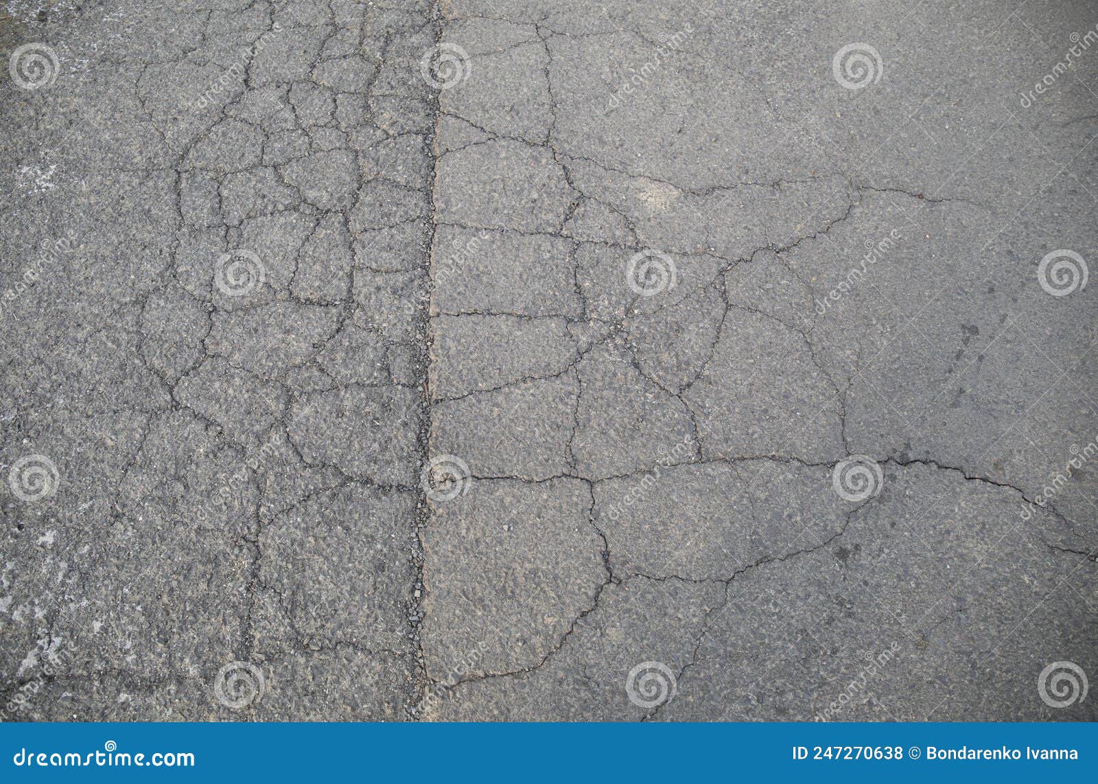 Asphalt with Cracks Radiating Across the Surface Stock Photo - Image of ...