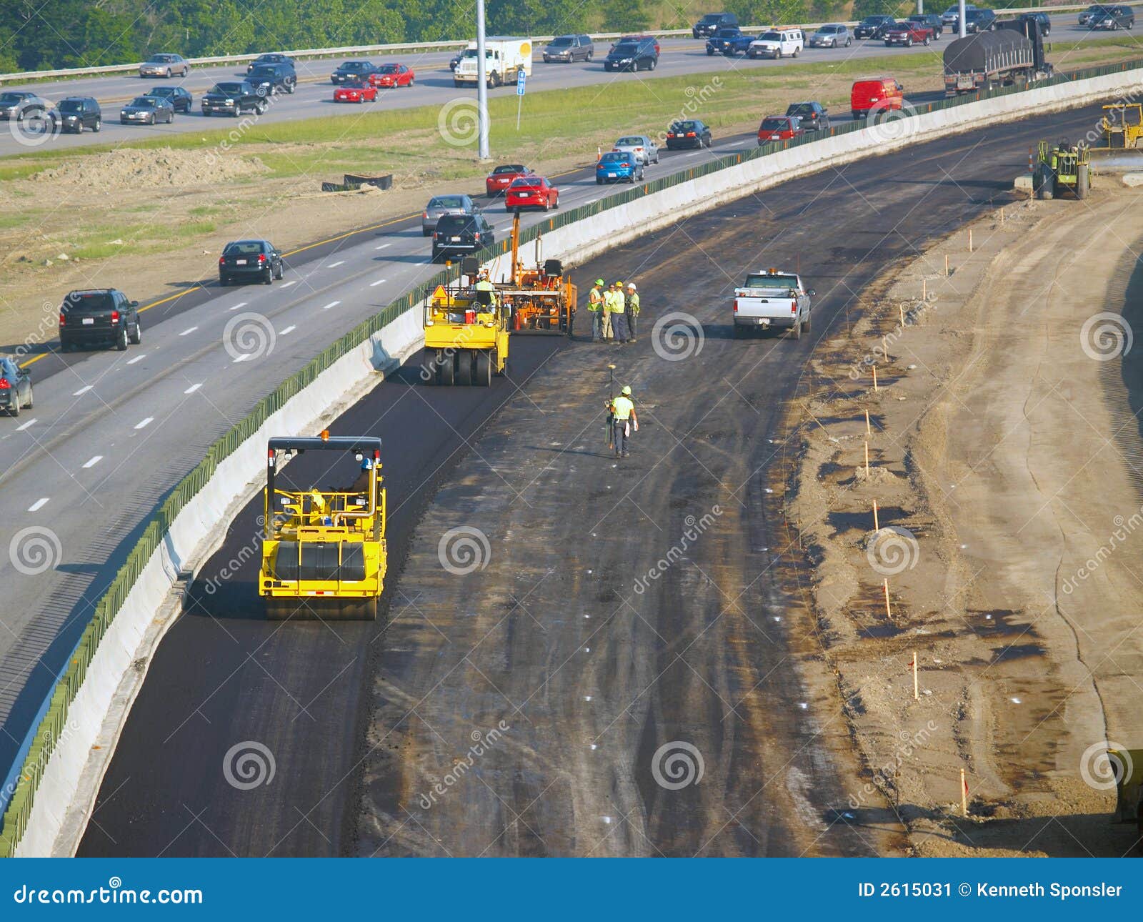 Asphalt crew stock image. Image of cars, digging, pickup - 2615031